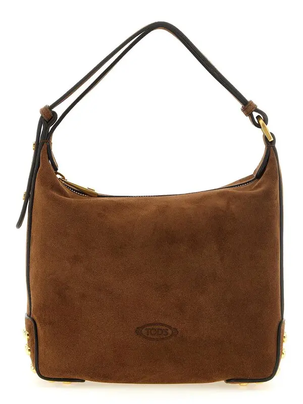 TOD'S Gommini' Mini Suede Shoulder Bag - Brown