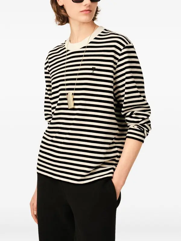 AMI Paris De Coeur Striped T-shirt - Multicolor