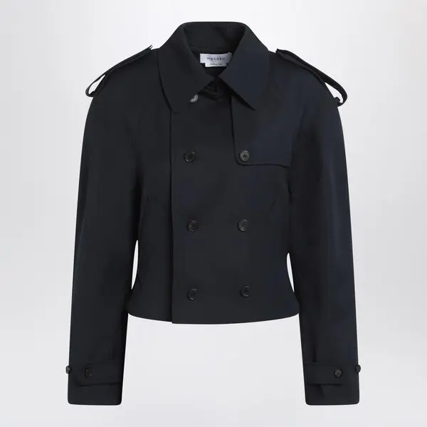 Alexander McQueen Short Double-breasted Navy Jacket