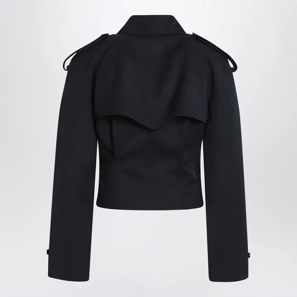 Alexander McQueen Short Double-breasted Navy Jacket
