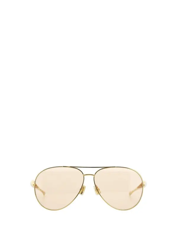Bottega Veneta Aviator Sardine Sunglasses - Gold