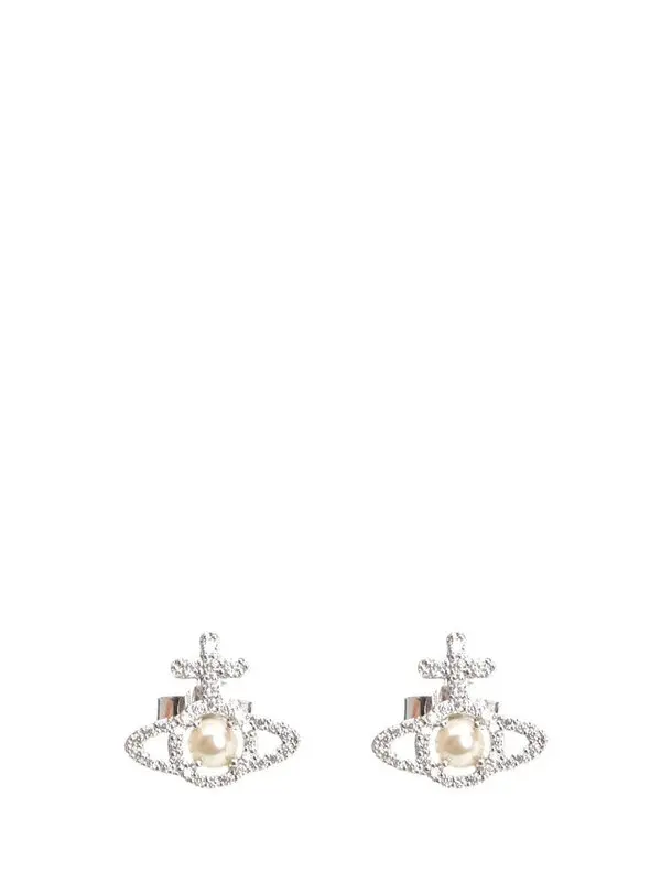VIVIENNE WESTWOOD Olympia Pearl Earrings - Silver