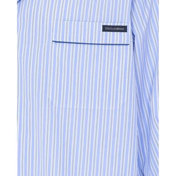 Dolce & Gabbana Striped Poplin Vanity Shirt - Blue