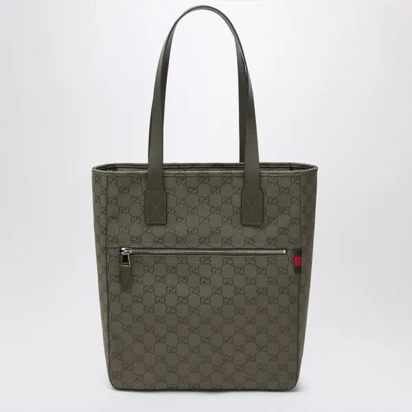 Gucci Medium Shopping Bag In Gg Fabric - Green