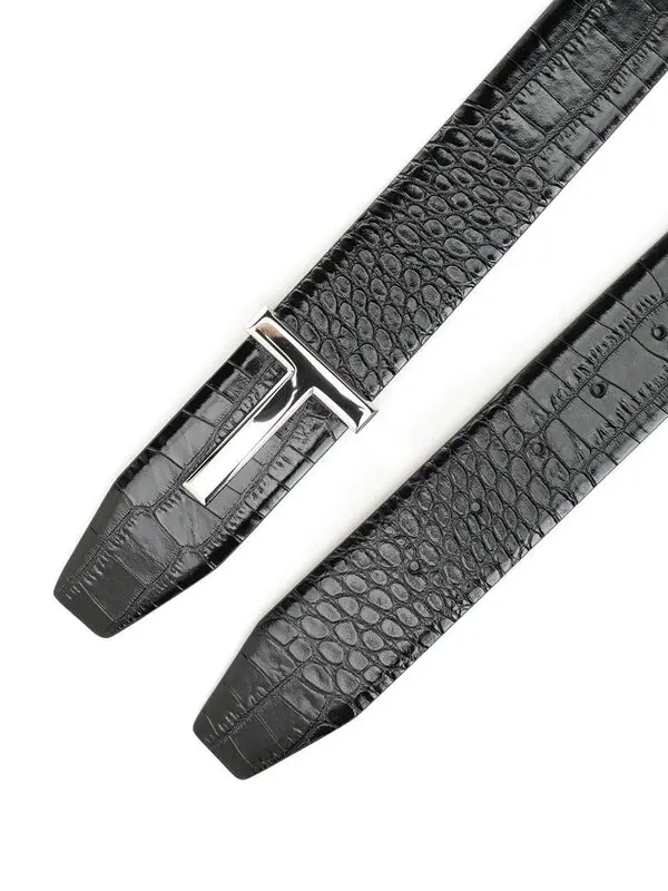 TOM FORD Reversible T-buckle Belt - Black