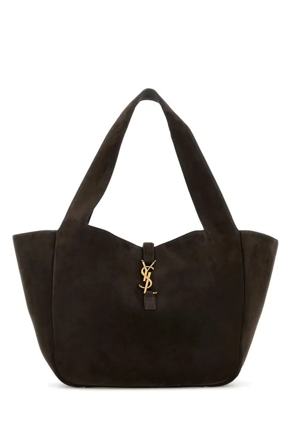 Saint Laurent Suede Leather Le 5 Ã  7 Bea Shopping Bag - Brown