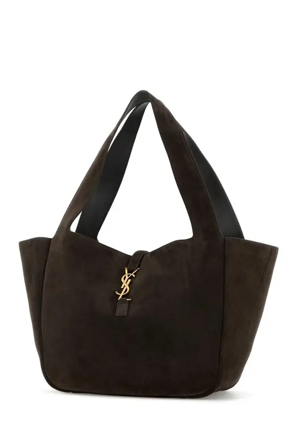 Saint Laurent Suede Leather Le 5 À 7 Bea Shopping Bag - Brown