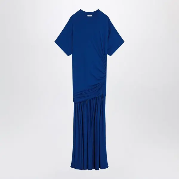 FERRAGAMO Long Dress With Draping - Blue