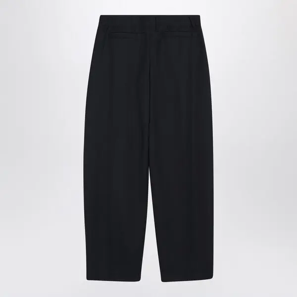 Alexander McQueen Wide Navy Wool Trousers
