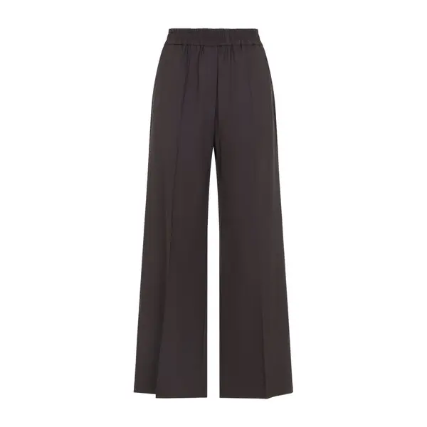 Brunello Cucinelli Wide Leg Wool Pants - Brown