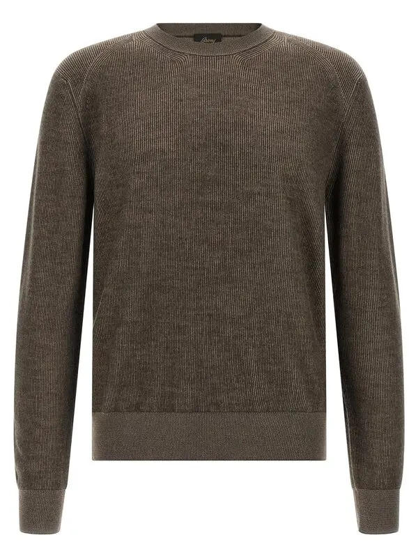 Brioni Vanisé Weave Cashmere And Wool Sweater - Brown