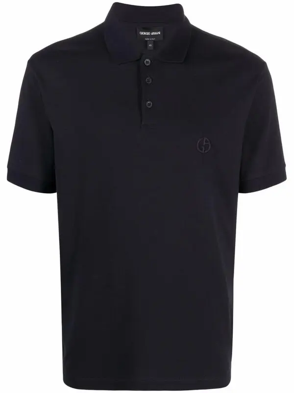 Giorgio Armani Logo Cotton Polo Shirt - Multicolor