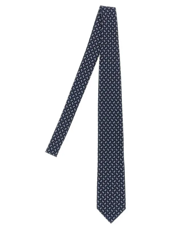 Brioni Silk Micro-paisley Neck Tie - Blue