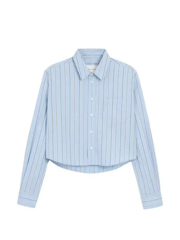 AMI Paris Striped Short Shirt - Blue