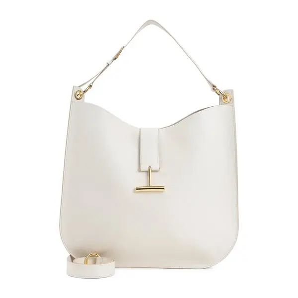 TOM FORD Calf Leather Shoulder Bag - White