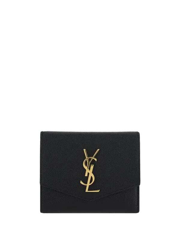 Saint Laurent Cassandre Leather Wallet - Black