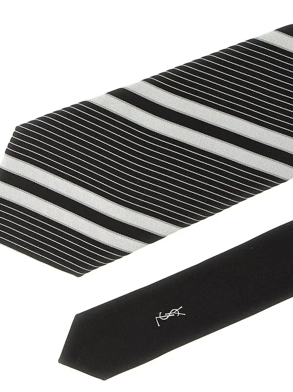 Saint Laurent Jacquard Diagonal Striped Tie - Multicolor
