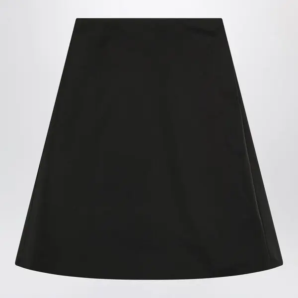 Alexander McQueen Silk Blend Flared Skirt - Black
