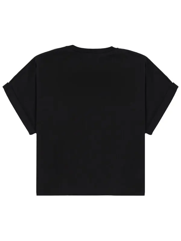 Balmain Cropped T-shirt With Logo - Black