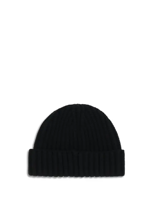 Prada Virgin Wool Beanie Hat - Black