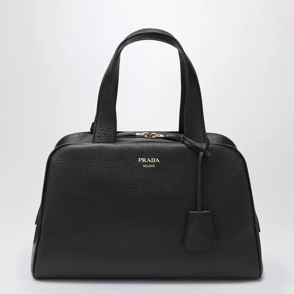 Prada Large Leather Satchel Bag - Black
