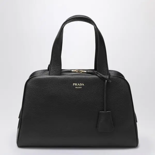 Prada Large Leather Satchel Bag - Black