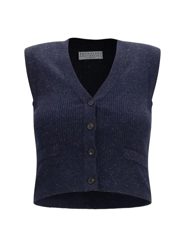 Brunello Cucinelli Sleeveless Cardigan - Blue