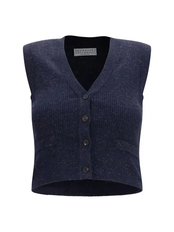 Brunello Cucinelli Sleeveless Cardigan - Blue