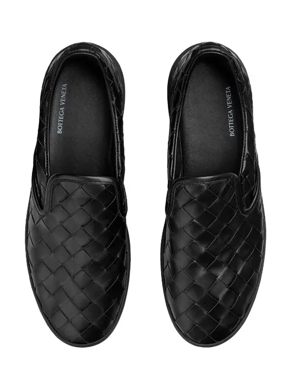 Bottega Veneta Sawyer Intrecciato Slip On Sneakers - Black