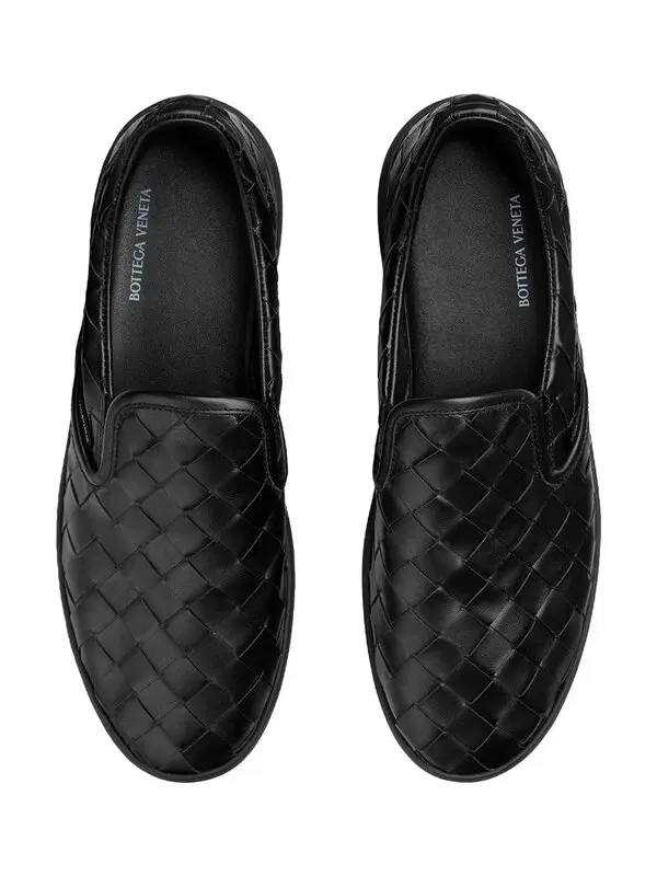 Bottega Veneta Sawyer Intrecciato Slip On Sneakers - Black