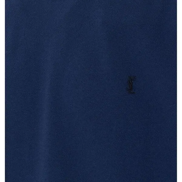 Saint Laurent Piquet Cassandre Oversize T-shirt - Blue