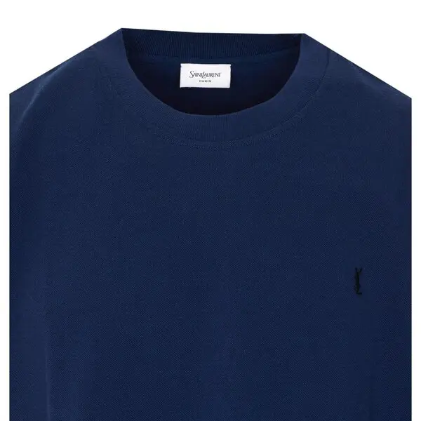 Saint Laurent Piquet Cassandre Oversize T-shirt - Blue