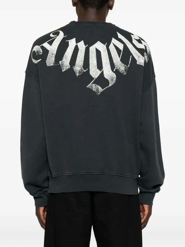 Palm Angels Cotton Sweatshirt With Logo Print - Multicolor