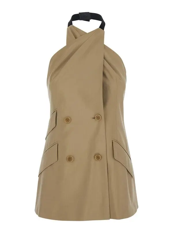 Max Mara Wool And Silk Halterneck Dress - Multicolor