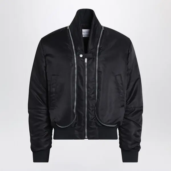 Alexander McQueen Nylon Zip Bomber - Black