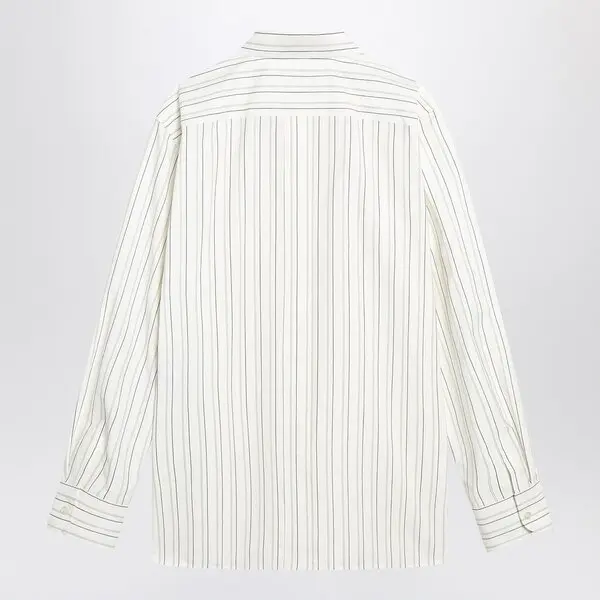 Saint Laurent Striped Cassandre Shirt In Cotton