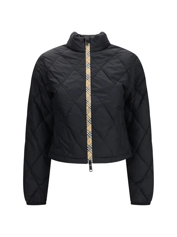 Burberry Bramford Quilted Nylon Jacket With Check Tape