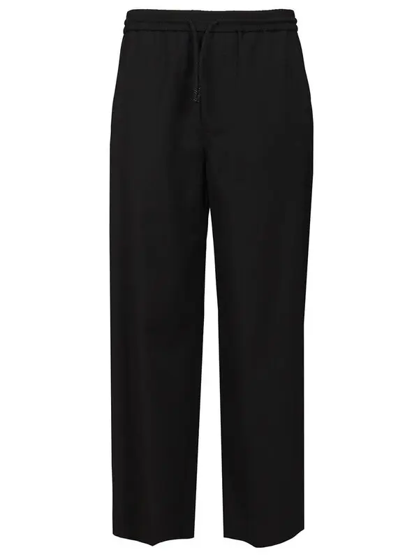 Loewe Tailored Wool Drawstring Trousers - Black