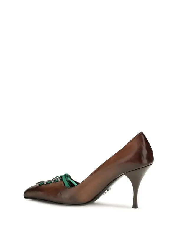 Prada Leather Lace-up Pumps