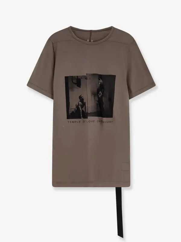 Rick Owens Cotton T-shirt With Level Print On The Front