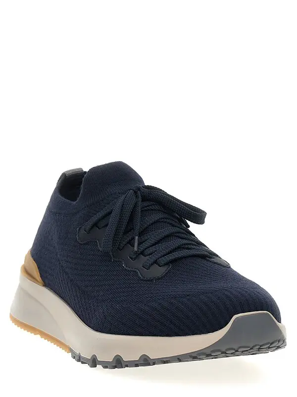 Brunello Cucinelli Knitted Sneakers - Blue