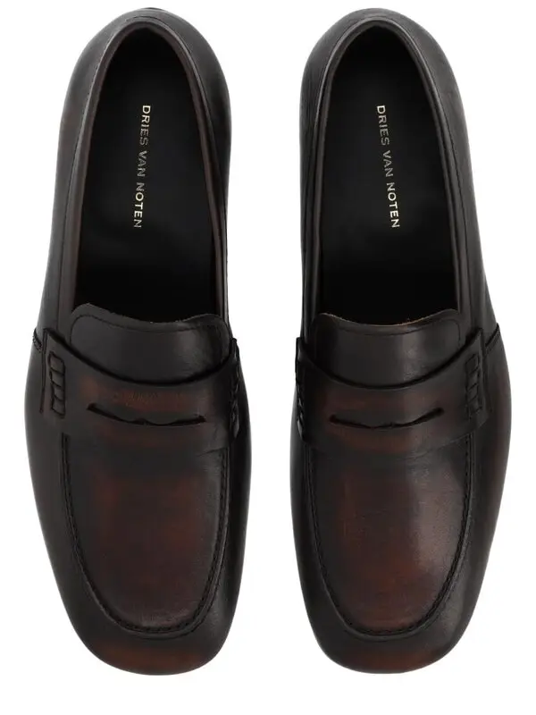 Dries Van Noten Leather Loafer - Brown