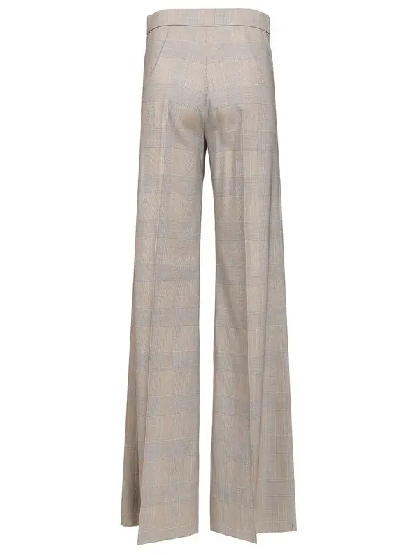 Max Mara Prince Of Wales Wool Trousers - Green
