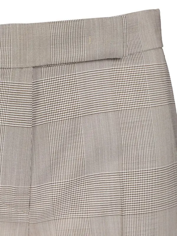 Max Mara Prince Of Wales Wool Trousers - Green