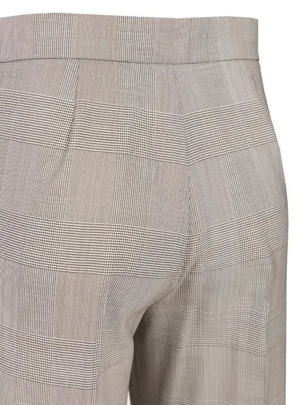 Max Mara Prince Of Wales Wool Trousers - Green