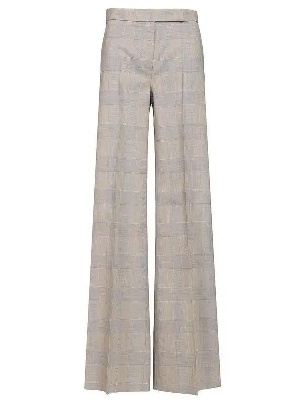 Max Mara Prince Of Wales Wool Trousers - Green