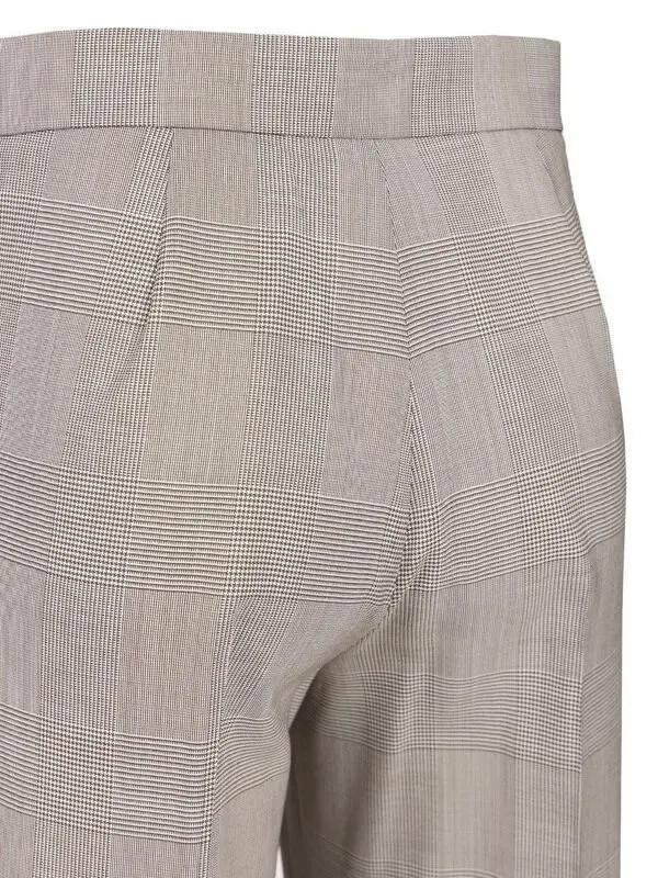 Max Mara Prince Of Wales Wool Trousers - Green