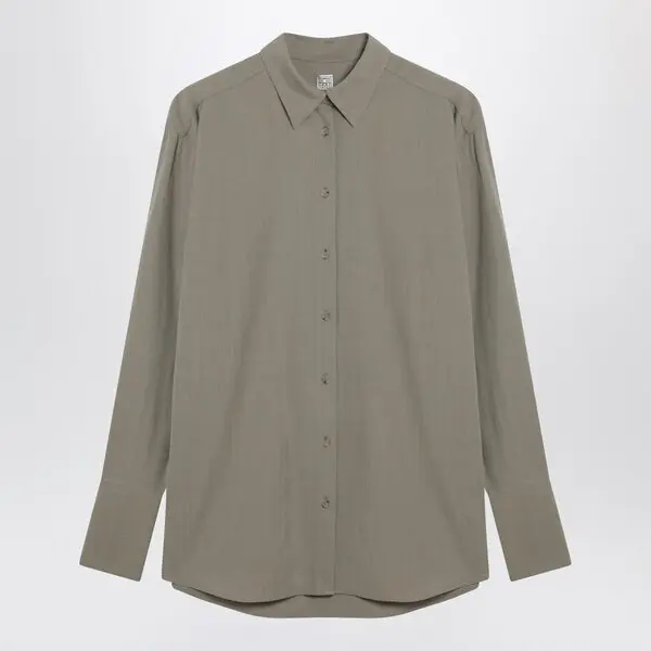 TOTEME Taupe Wool-blend Shirt - Cream