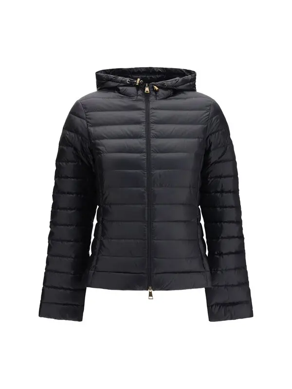 Moncler Igelhood Short Down Jacket In Longue Saison - Black