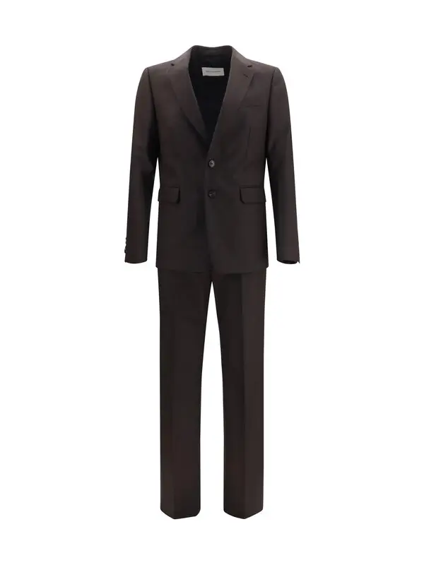 Dries Van Noten Chevron Wool Suit - Brown